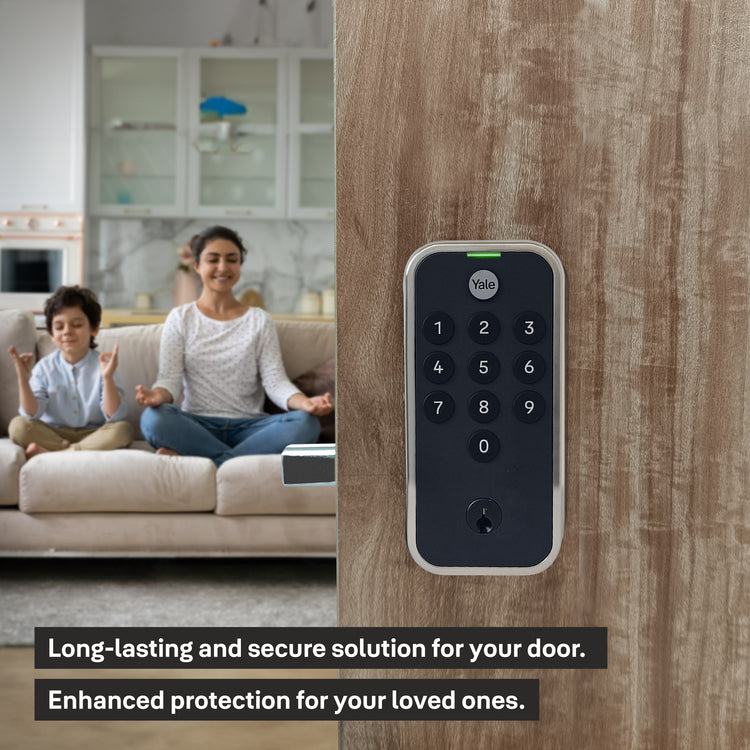Yale TYE Digital Lock, Satin Nickel Finish, with PIN and Manual Key ...