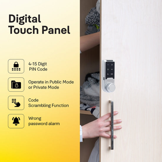 Mesh Pin Digital Wardrobe Lock for Wardrobes and Cabinets – Yale India