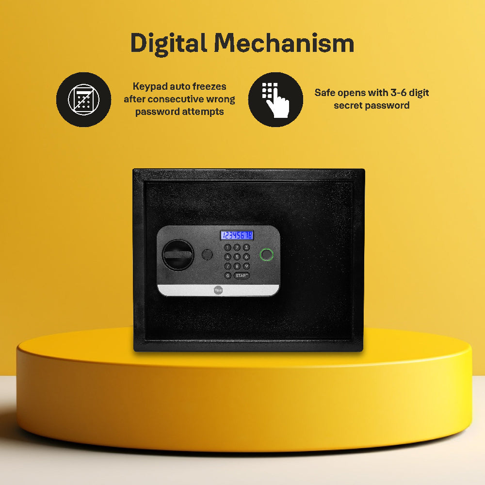 Yale Stellar 300 Biometric Safe locker with Keypad- Large for Home & O ...