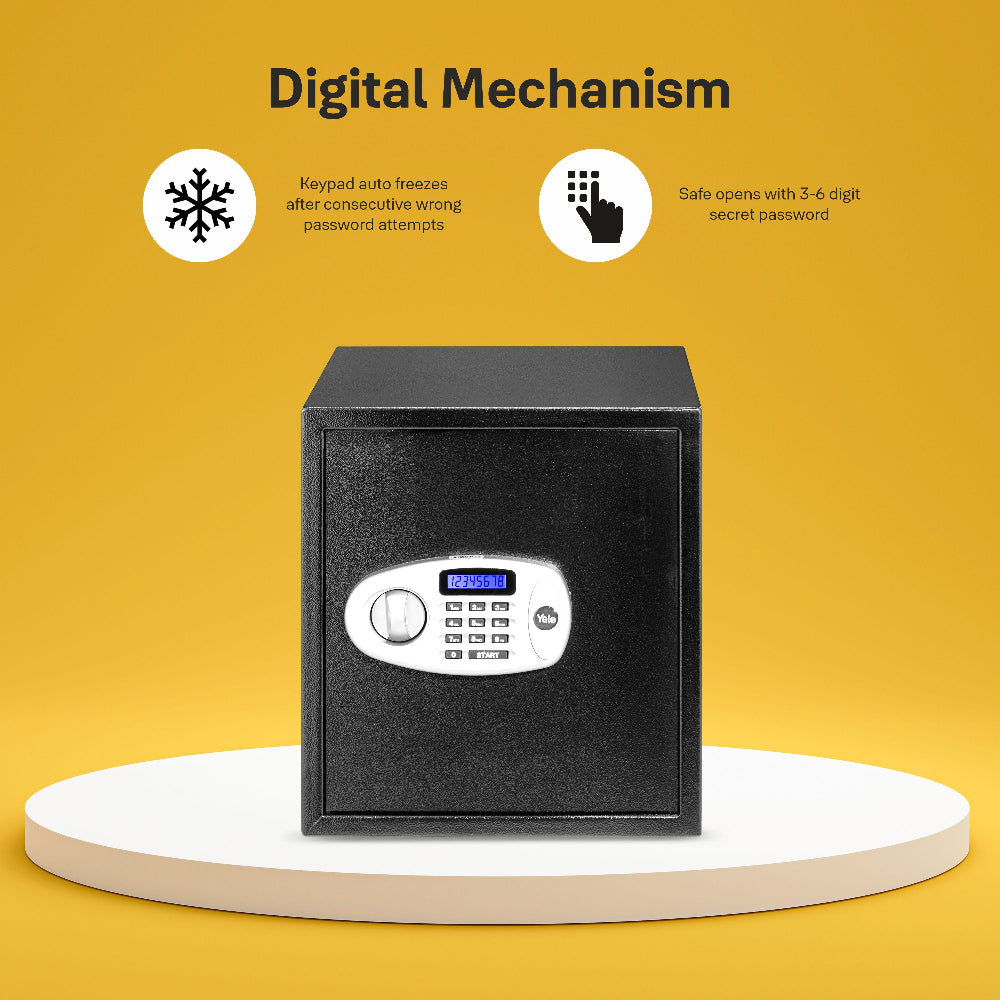 Yale Standard X-Large Electronic Safe locker with Pincode Access- 41 l ...