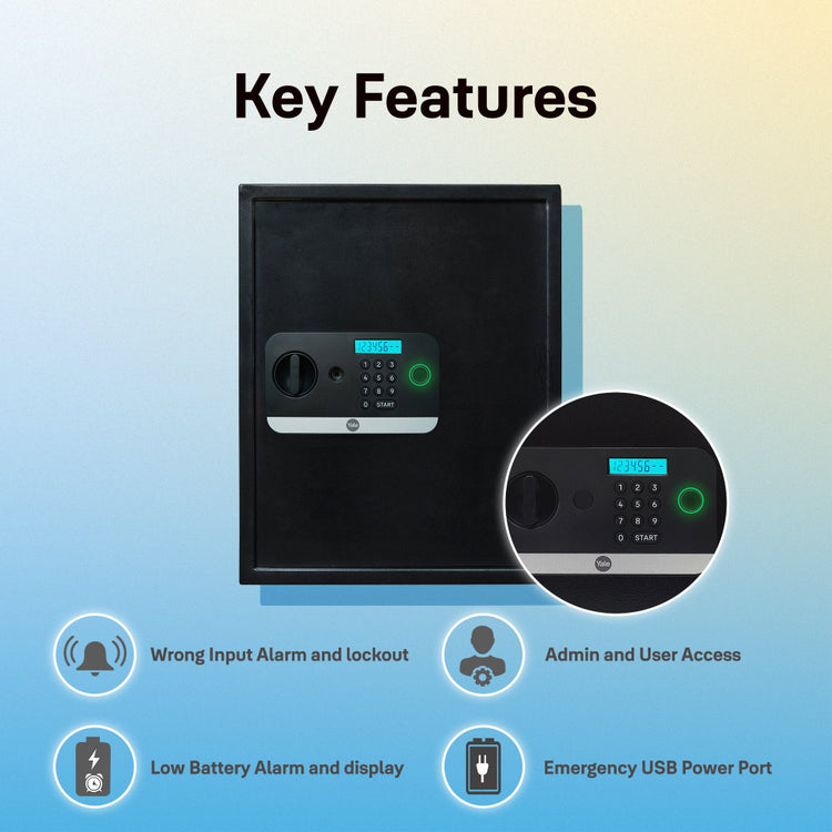 Yale Stellar Biometric Safe Locker with Keypad- Extra Large for Home a ...