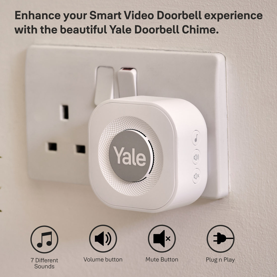 Yale Smart Video Doorbell 1080p Full HD image, live viewing, and night ...
