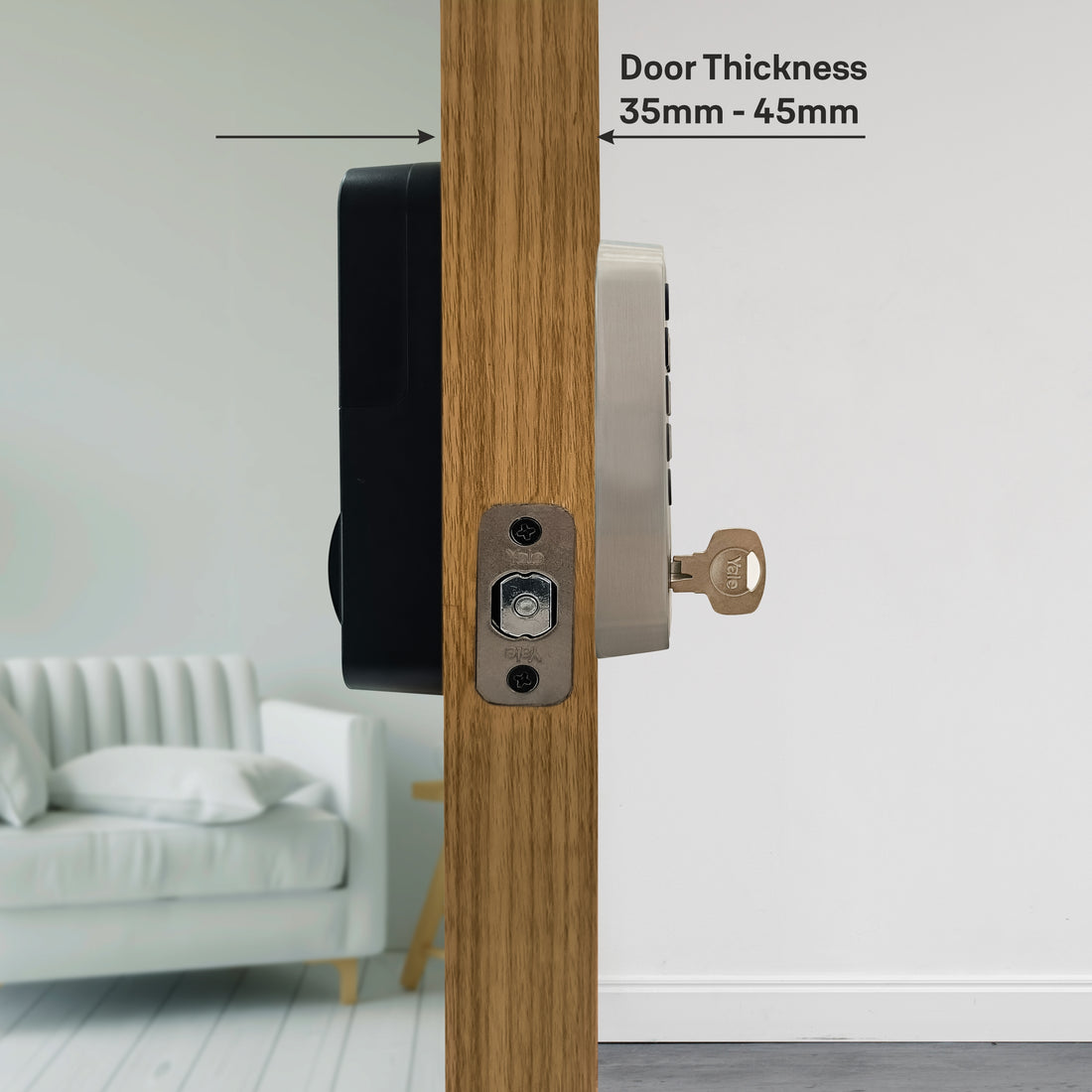 Yale TYE Digital Lock, Satin Nickel Finish, with PIN and Manual Key ...