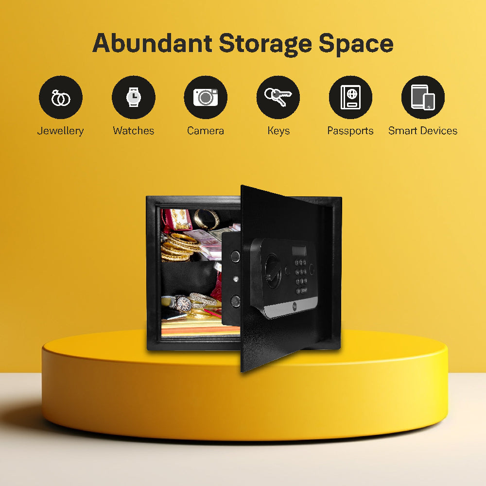 Yale Stellar 250 Biometric Safe Locker with Keypad- Medium, 16.7 litre ...