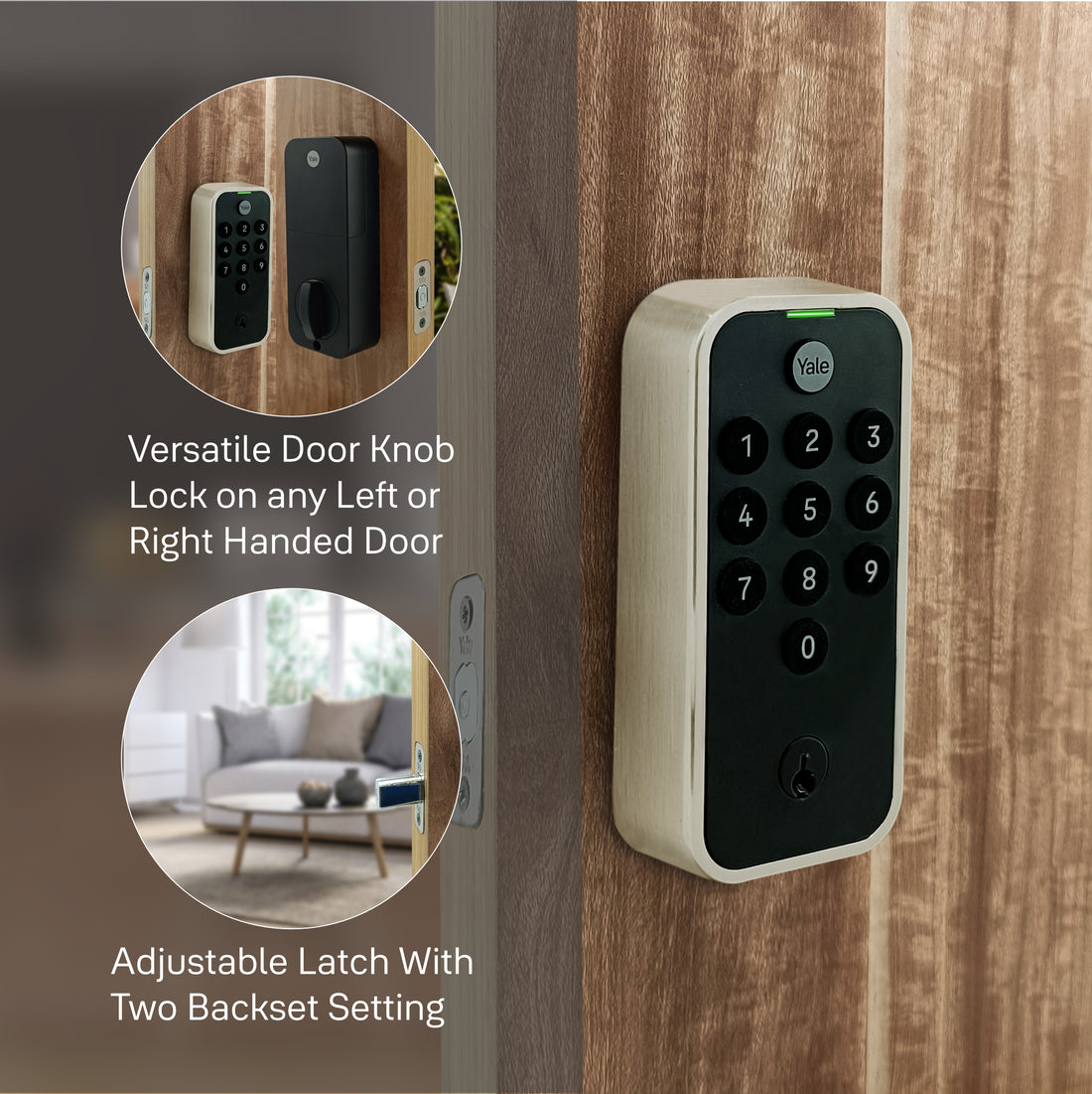 Yale TYE Digital Lock, Satin Nickel Finish, with PIN and Manual Key ...