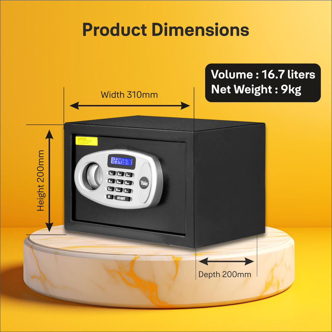 YSS/200/DB2 Small Security Safe locker with Pincode Access- Black ...