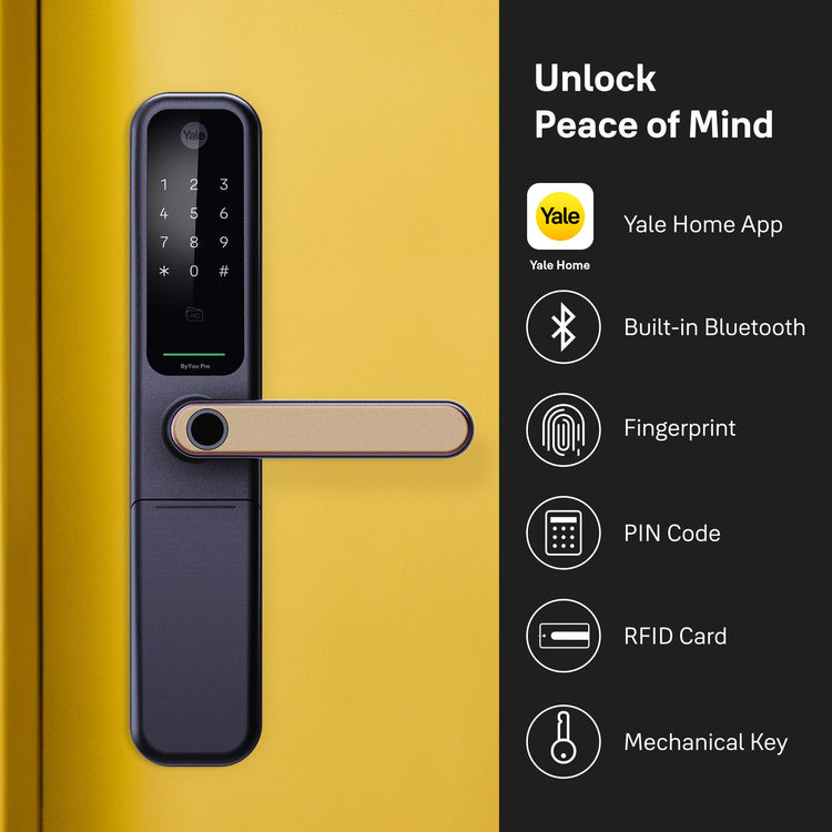 ByYou Mortise Smart Door Lock with 5 Way Unlocking Fingerprints, In-bu ...