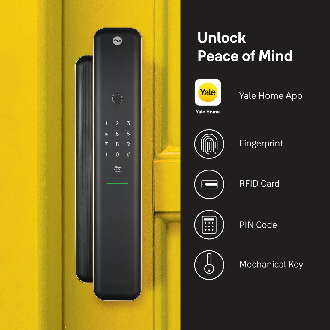Yale Luna Pro Smart Lock with Fingerprint, PIN, RFID and Manual Key (B ...