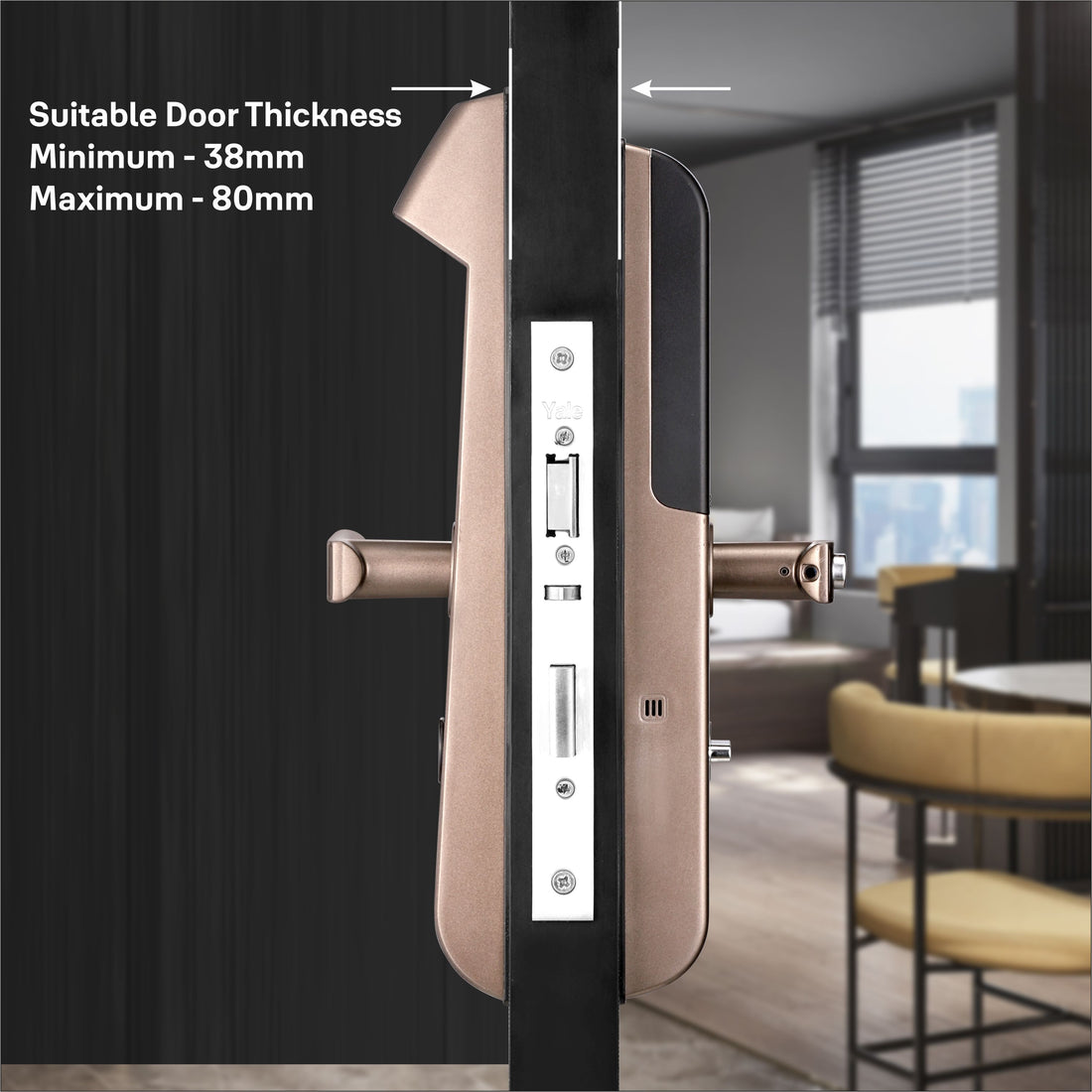 YDM 4115 -A Series, Biometric Smart Lock, Brown with Fingerprint, PIN ...
