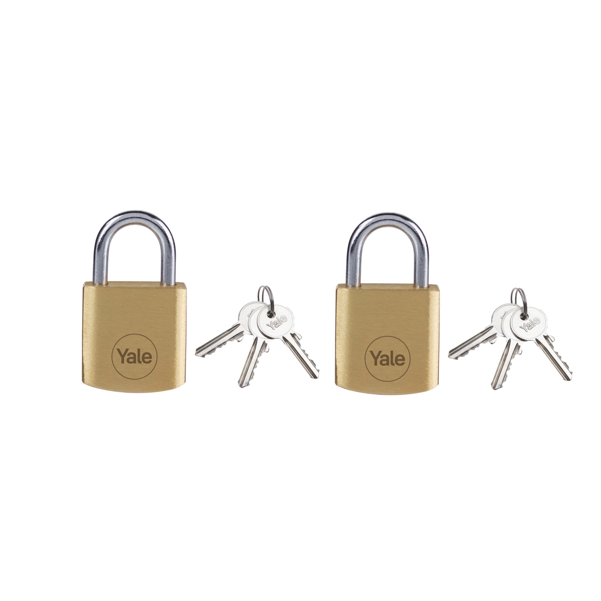 Yale Y110B/20/111/1 - Brass Padlock (20 mm) (Pack of 2 with individual ...
