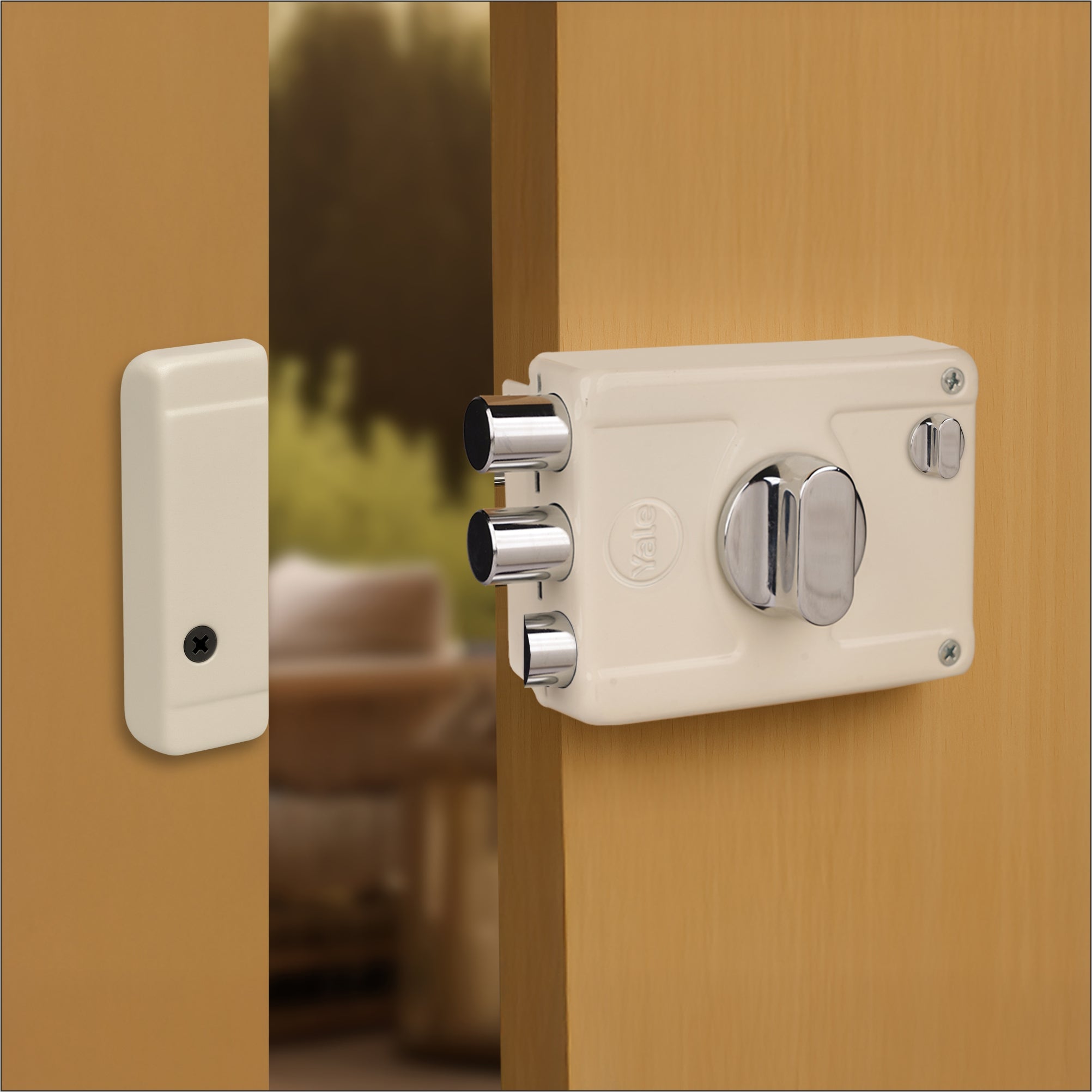 Yale Essential YE-MDL-LB-TT-DK-IN Rim Lock , 2 Deadbolts and 1 Latch B ...
