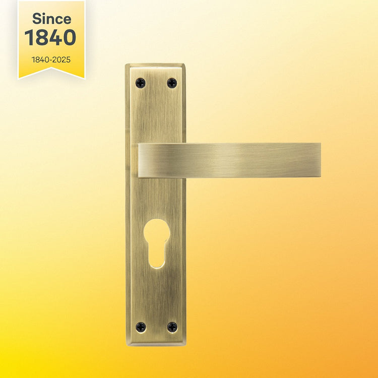 YECM-405-8P-TT-AB Mortise Door Handle set with lock body and Key cylin ...