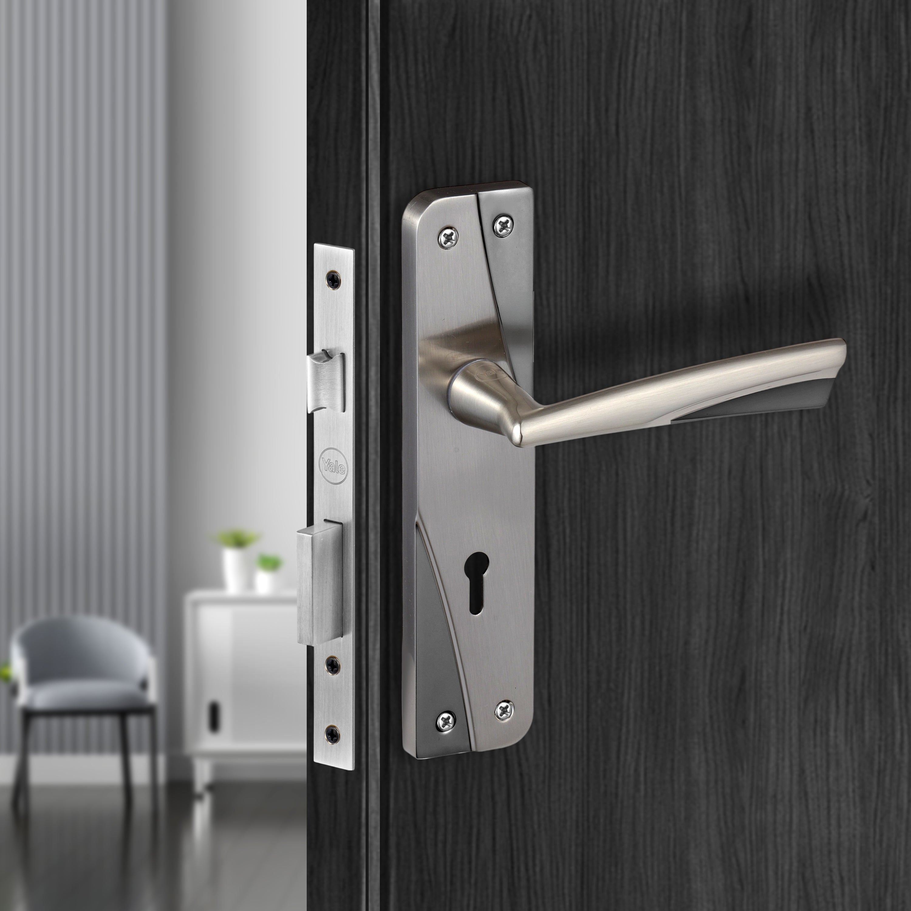 YECM-432-6L-SS Key-in-Lever Handle set with key-in lever double strike ...