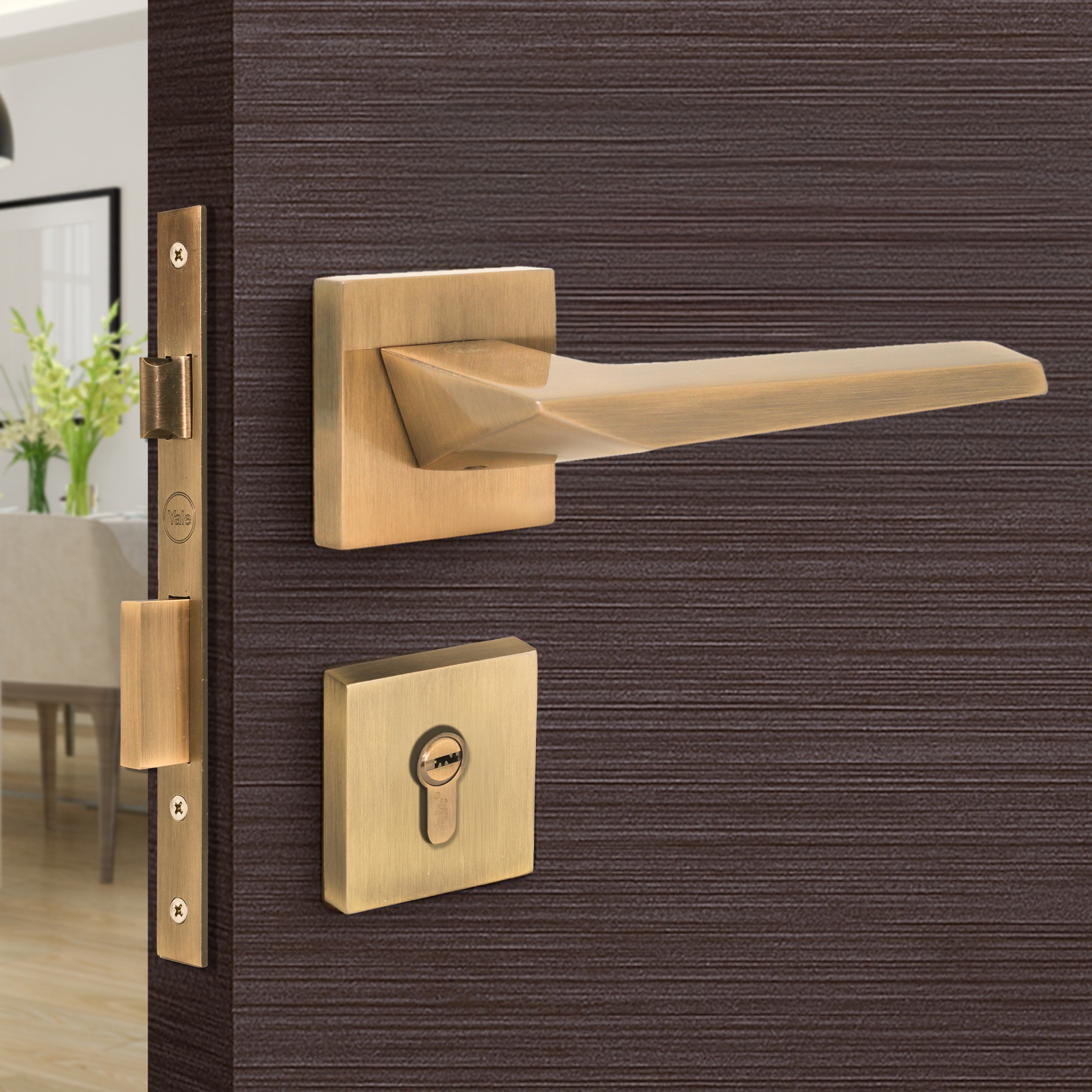 YPBL-810-AB Solid Brass Premium Lever Handle Antique Brass – Yale India