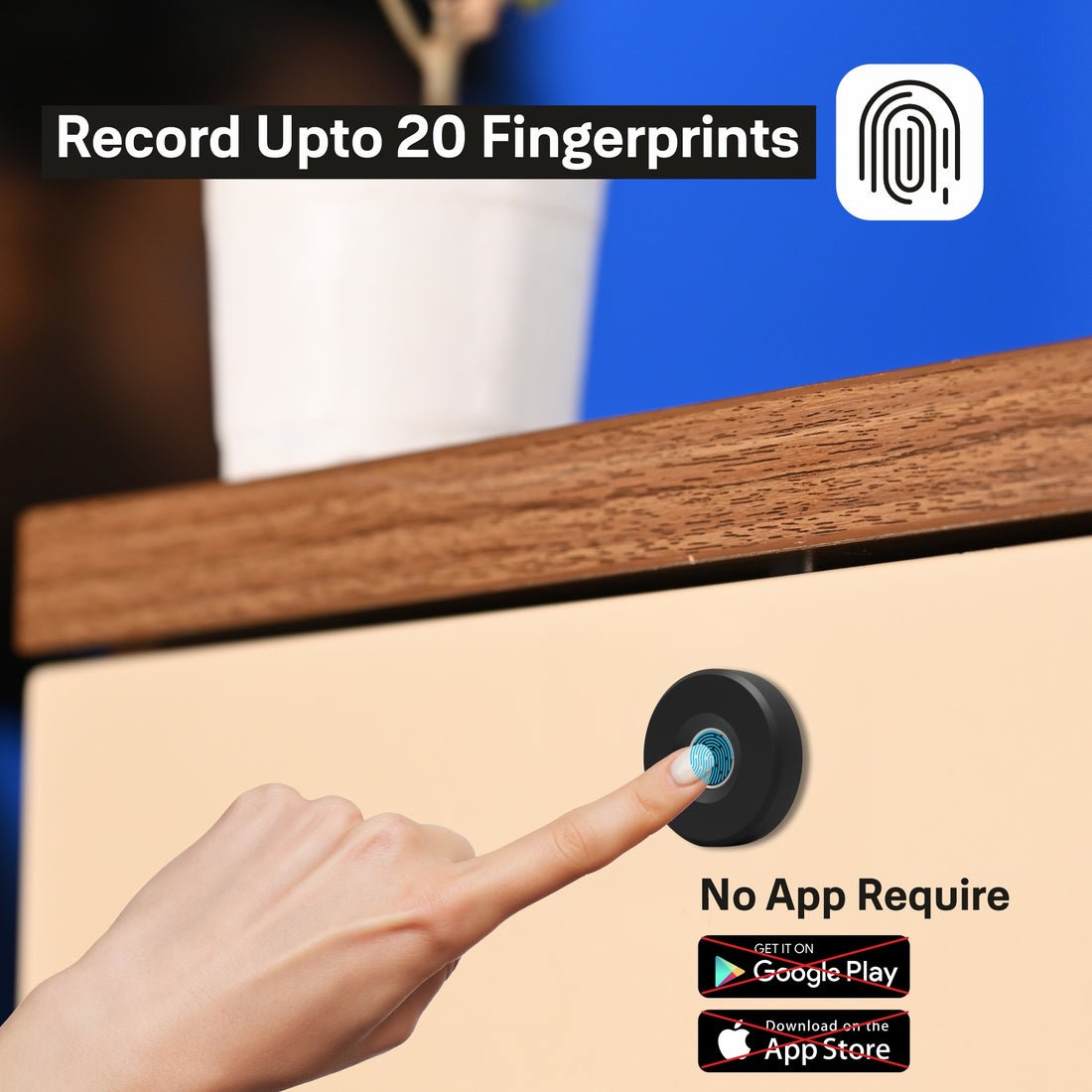 Yale YWLOL Wardrobe Digital Fingerprint Lock - (Black) – Yale India