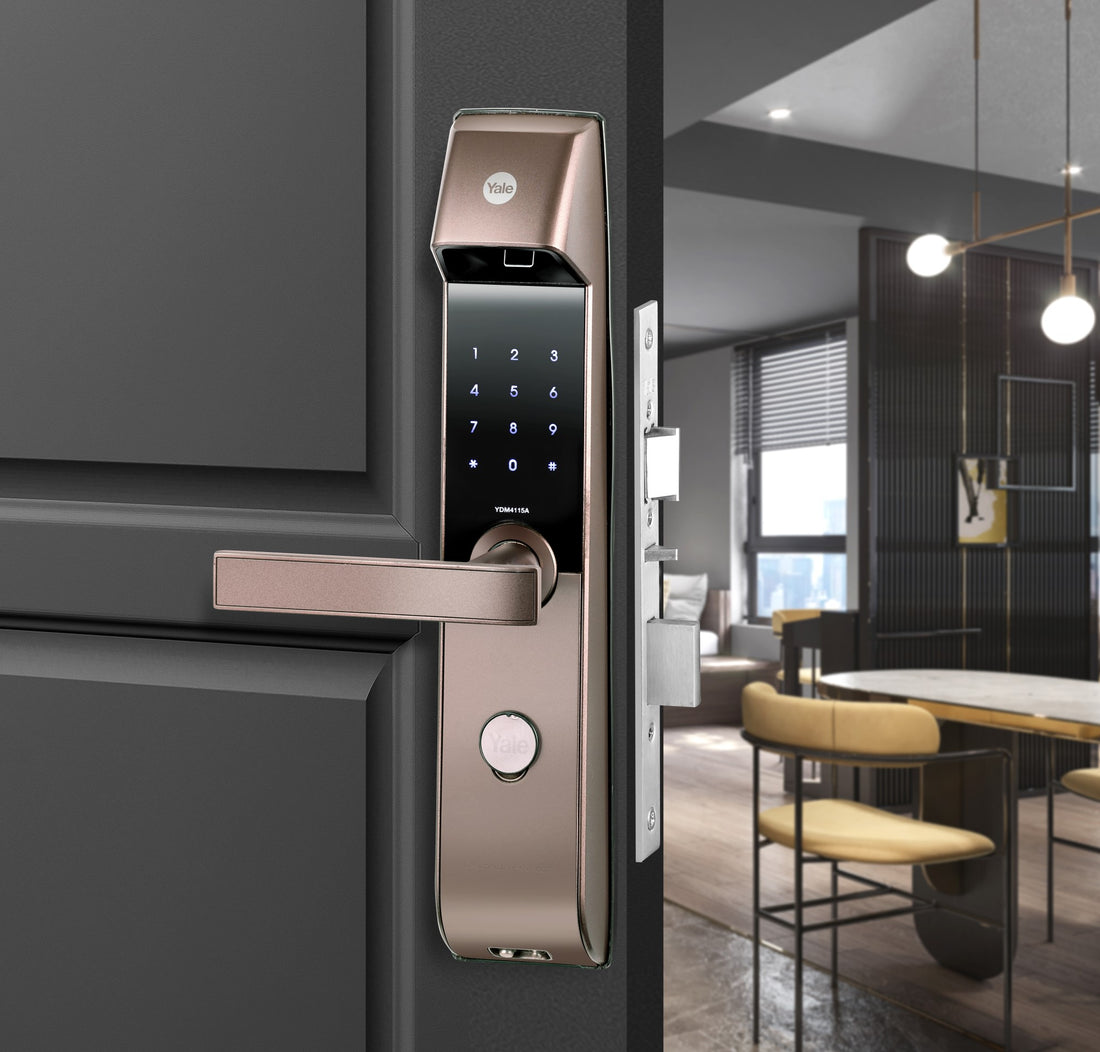 YDM 4115 -A Series, Biometric Smart Lock, Brown with Fingerprint, PIN ...