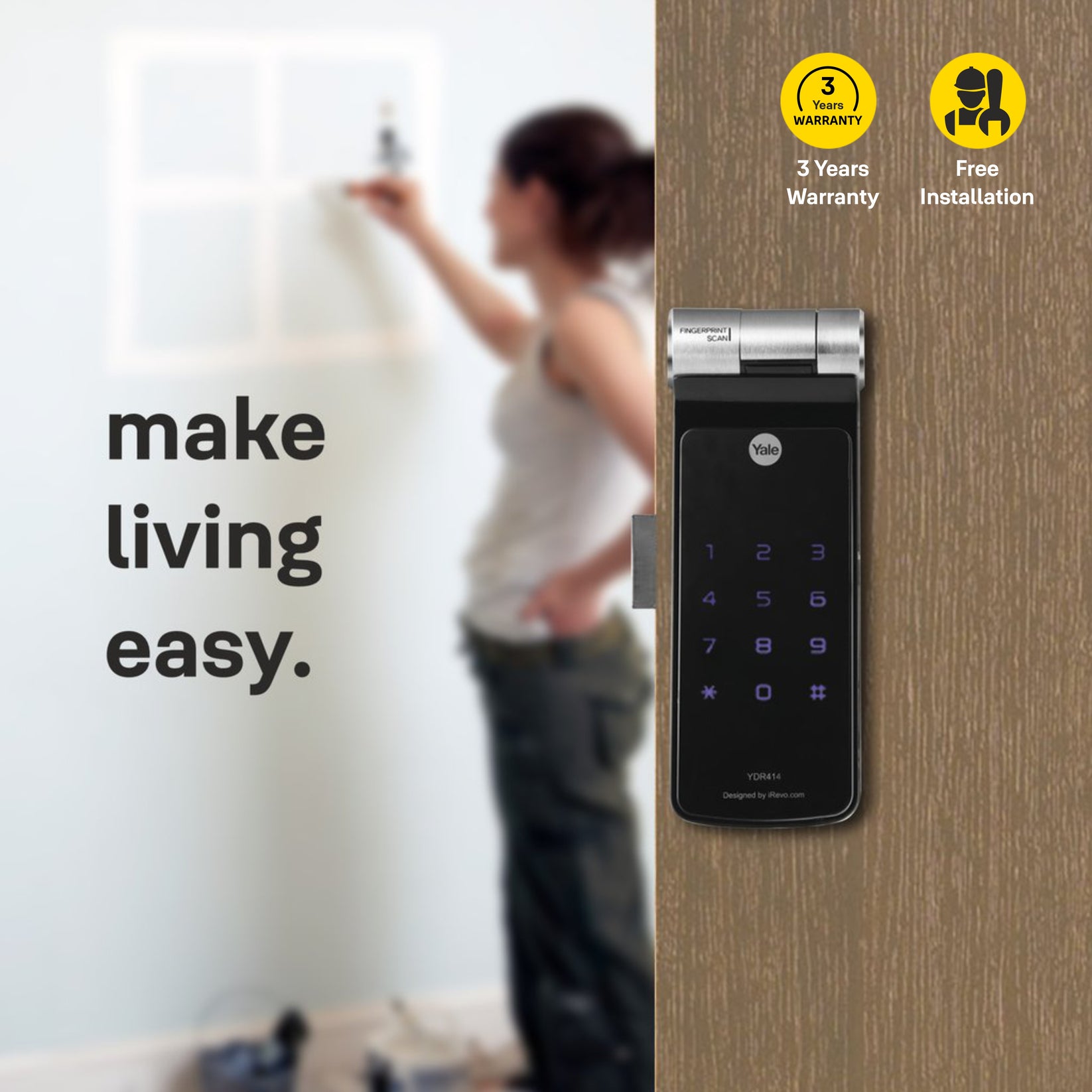 YDR 414A Smart Lock, Black – Yale India